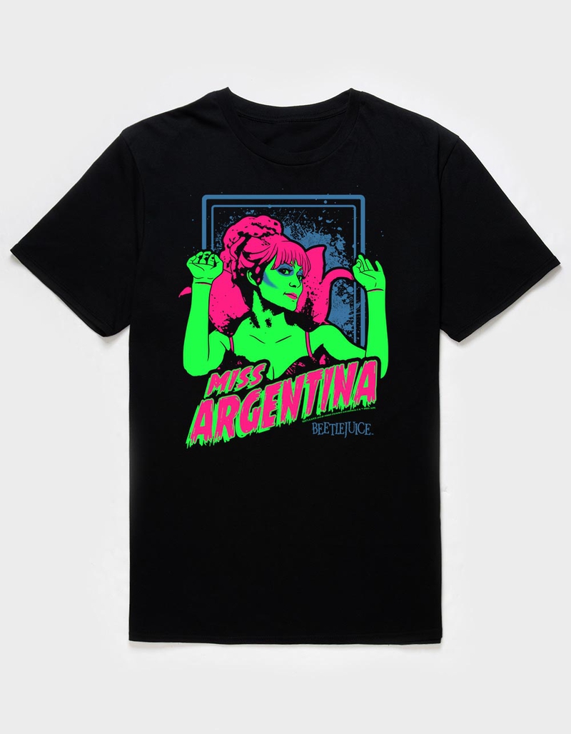 BEETLEJUICE Miss Argentina Neon Unisex Tee - BLACK | Tillys