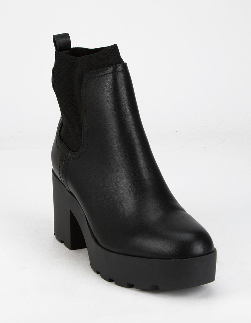 BAMBOO Lug Sole Stretch Womens Chelsea Boot - BLACK | Tillys