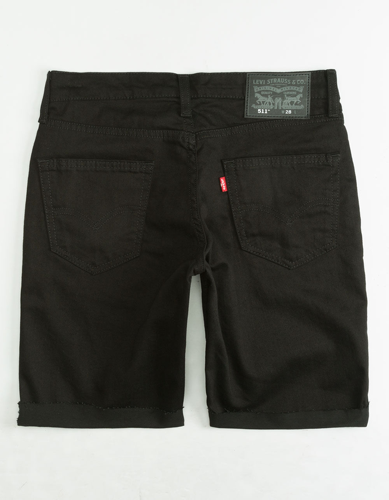 LEVI'S 511 Slim Eight Ball Cut Off Mens Denim Shorts - BLACK DENIM ...