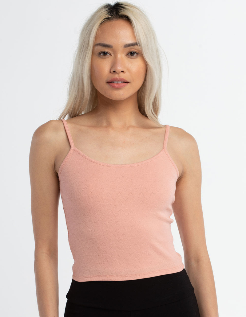 HEART & HIPS Heart Pointelle Cami - PEACH | Tillys