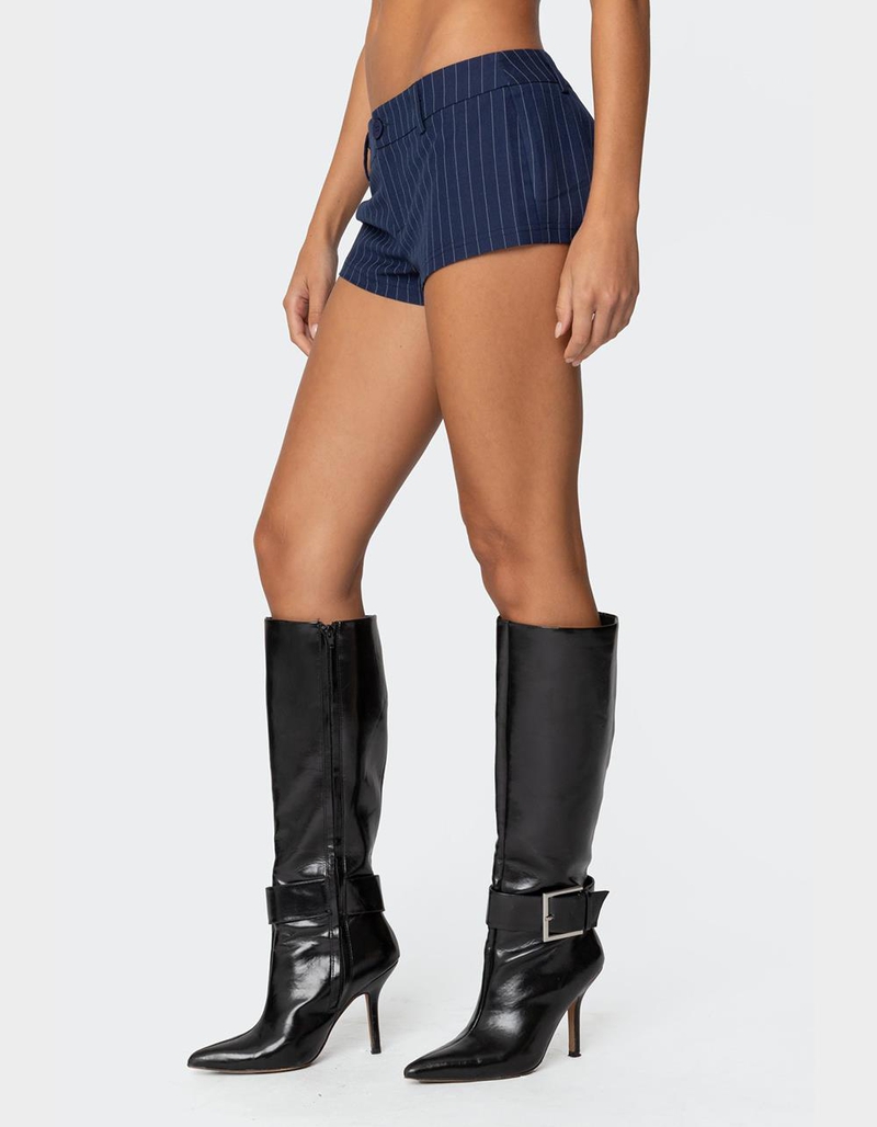 EDIKTED Harrison Pinstripe Micro Shorts - NAVY | Tillys