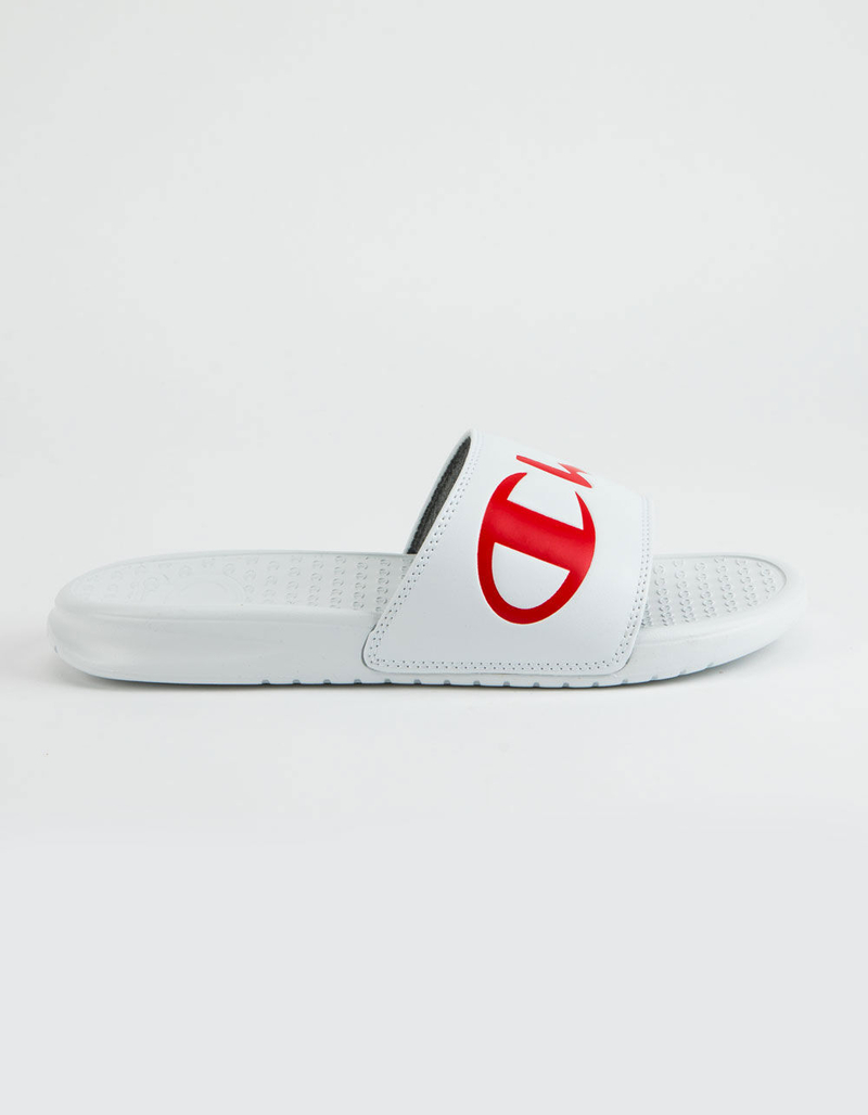 CHAMPION Super Slide Split Script White & Rainbow Womens Slide Sandals ...
