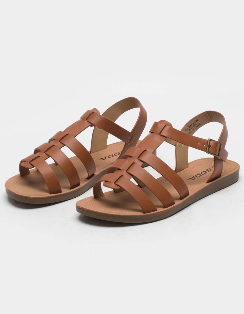 SODA Fisherman Cognac Sandals - COGNAC - 5.5 | Tillys
