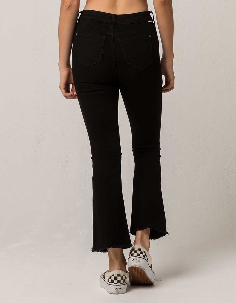IVY & MAIN Kick Crop Womens Ripped Flare Jeans - BLACK - 5 | Tillys