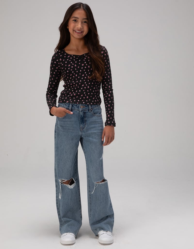 RSQ Girls High Rise Wide Leg Jeans - Dark Wash | Tillys