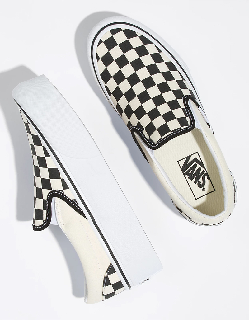 VANS Checkerboard Slip-On Stackform Womens Shoes - BLK/WHT | Tillys