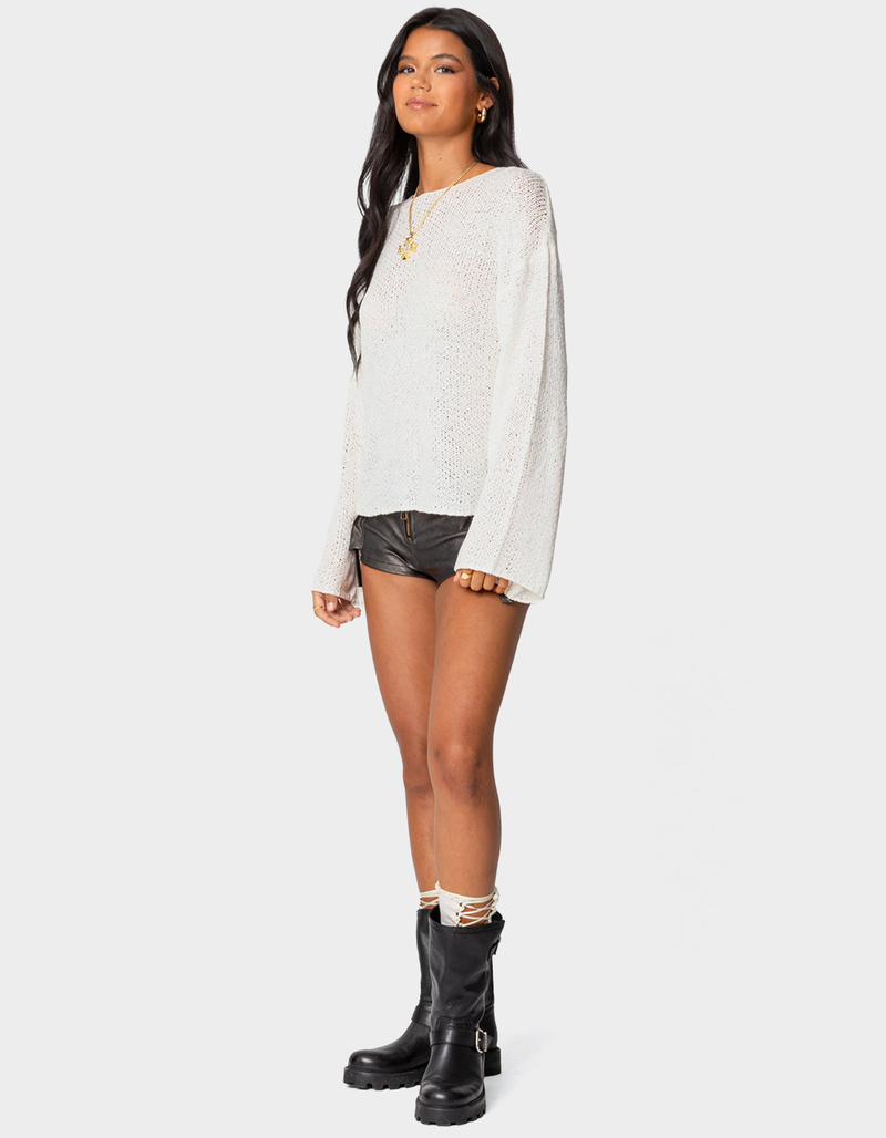 EDIKTED Drop Shoulder Light Knit Sweater - WHITE | Tillys
