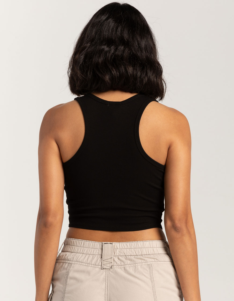BOZZOLO Split Neck Womens Tank Top - BLACK | Tillys