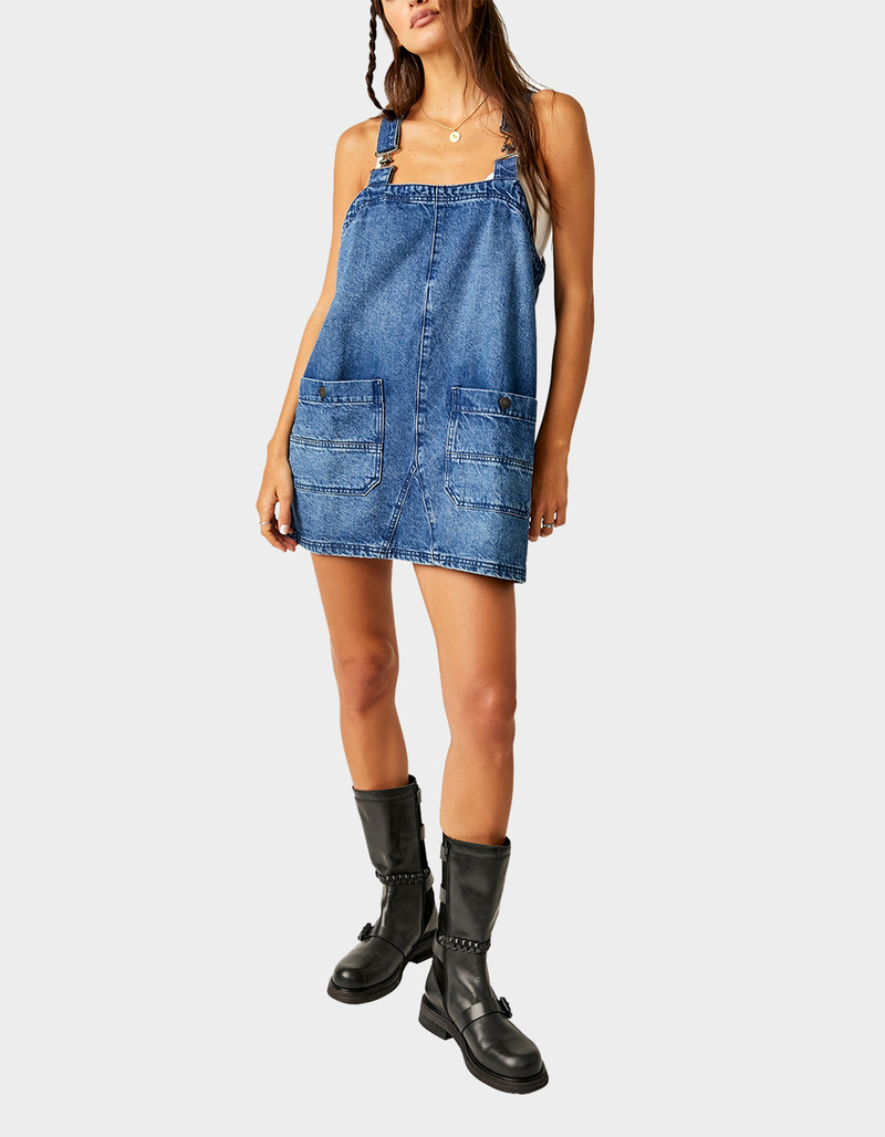 FREE PEOPLE Overall Smock Womens Mini Dress - MEDIUM WASH | Tillys