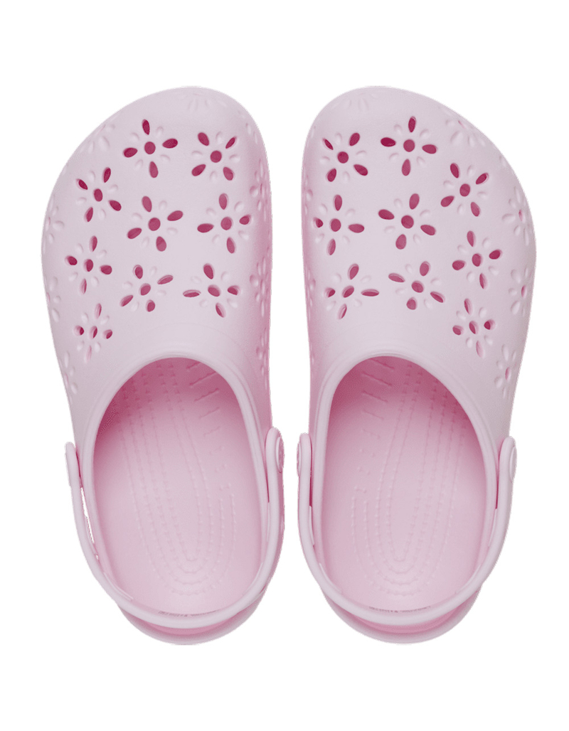 CROCS Floral Cut-Out Womens Classic Clogs - LIGHT PINK | Tillys
