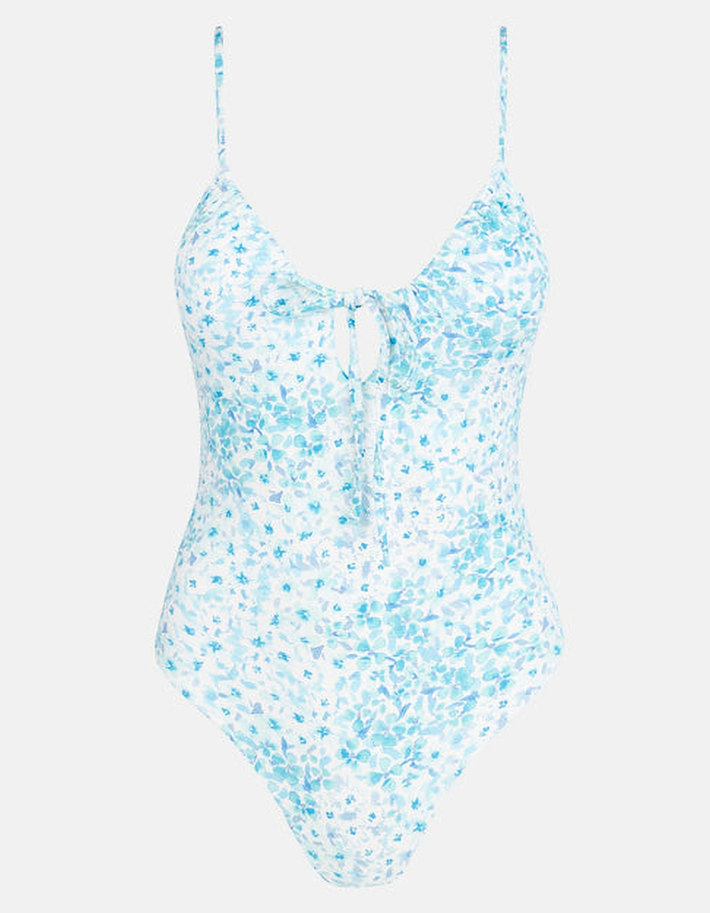 RHYTHM Serenity Floral Tie Front One Piece Swimsuit - BLUE | Tillys