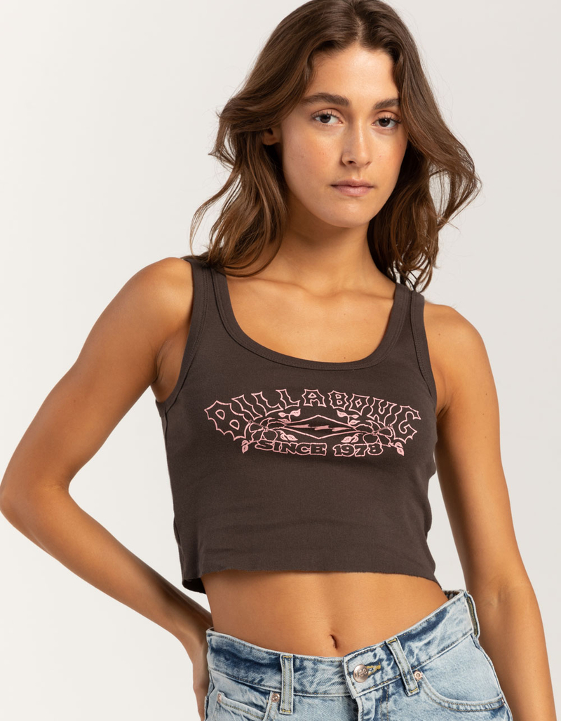 BILLABONG Throwback Hibiscus Womens Crop Tank Top - OFF-BLACK | Tillys