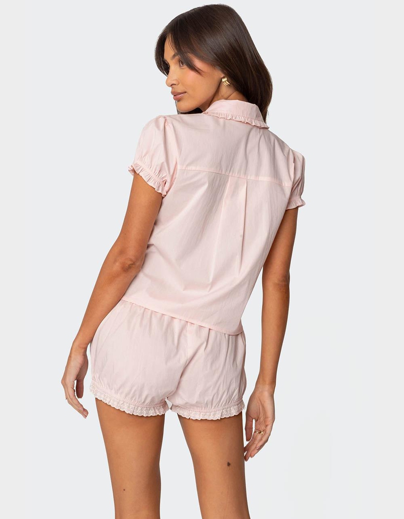 EDIKTED Lona Tailored Button Up Shirt - LIGHT PINK - L | Tillys