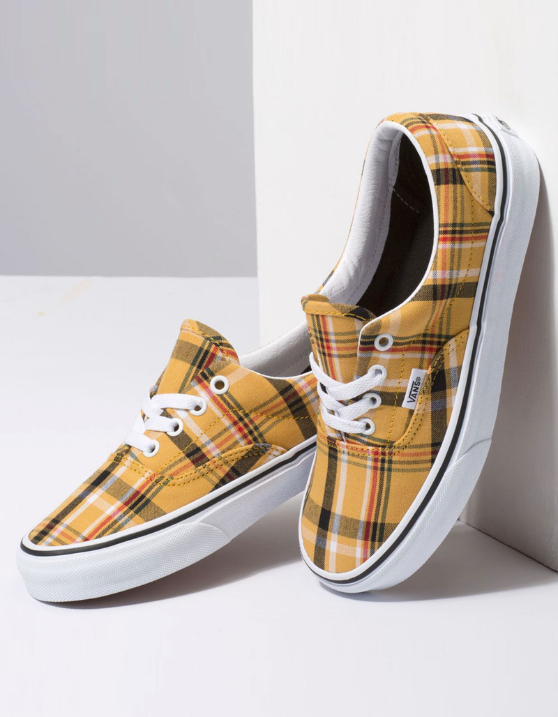 VANS Plaid Era Yellow & True White Womens Shoes - YELLOW/TRUE WHITE - 6 ...