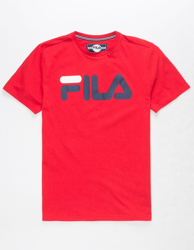 FILA Classic Logo Red Boys T-Shirt - RED - XL | Tillys