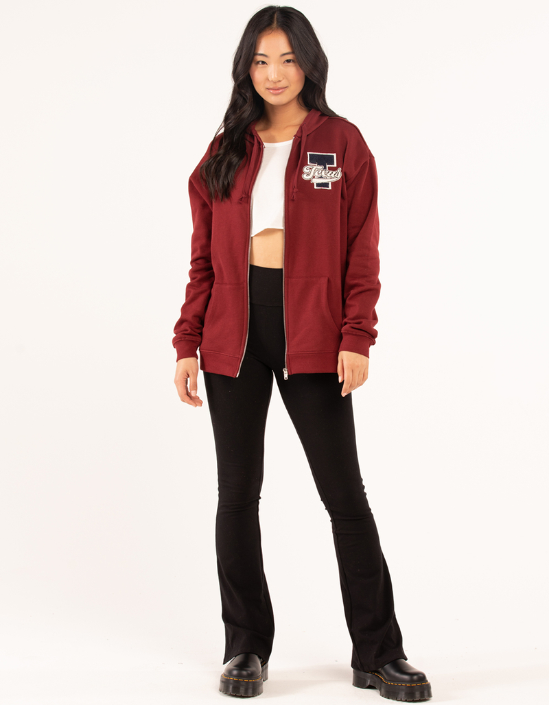 FULL TILT Texas Womens Zip-Up Hoodie - BURGUNDY | Tillys