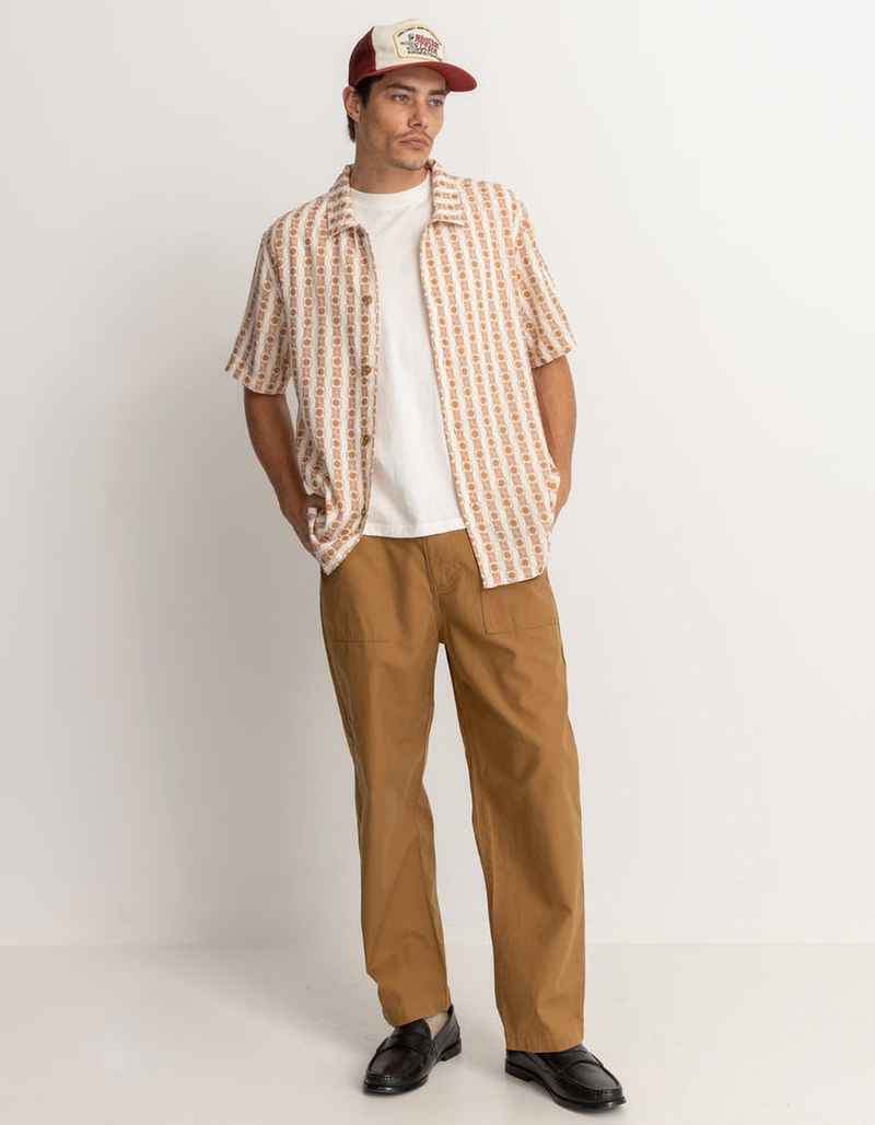 RHYTHM Tile Stripe Mens Button Up Shirt - NATURAL | Tillys