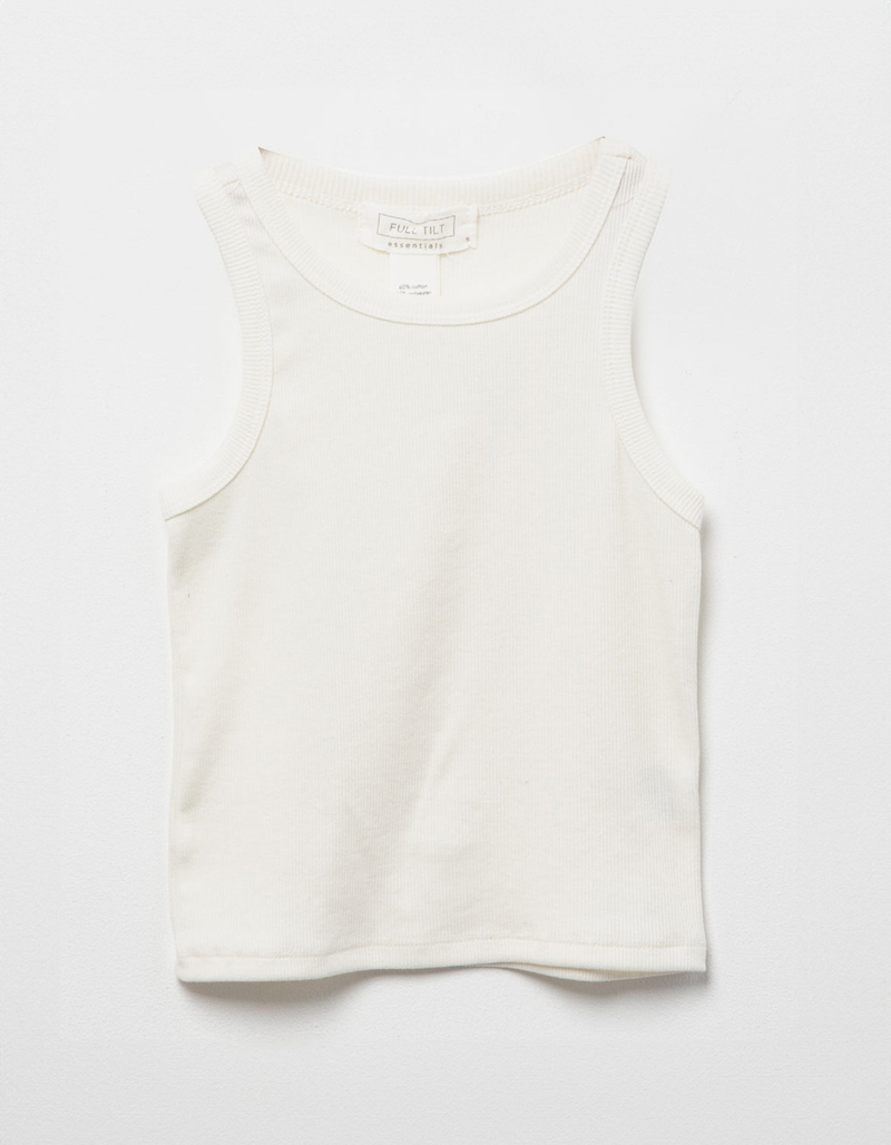 FULL TILT Essentials High Neck Girls Tank Top - WHITE - M | Tillys