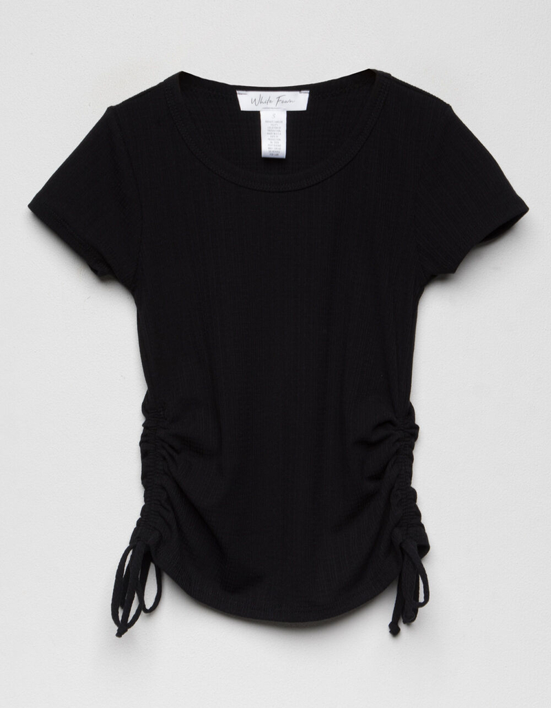 WHITE FAWN Side Cinch Girls Tee - BLACK - XL | Tillys