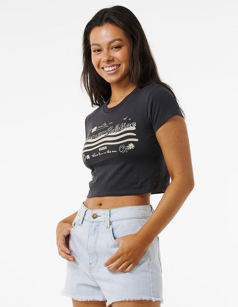 RIP CURL Summer Solstice Womens Baby Tee - WASHED BLACK | Tillys
