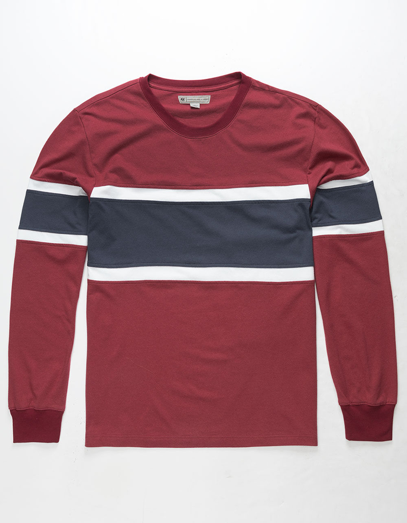 CHARLES AND A HALF Color Block Mens T-Shirt - BURGUNDY - M | Tillys