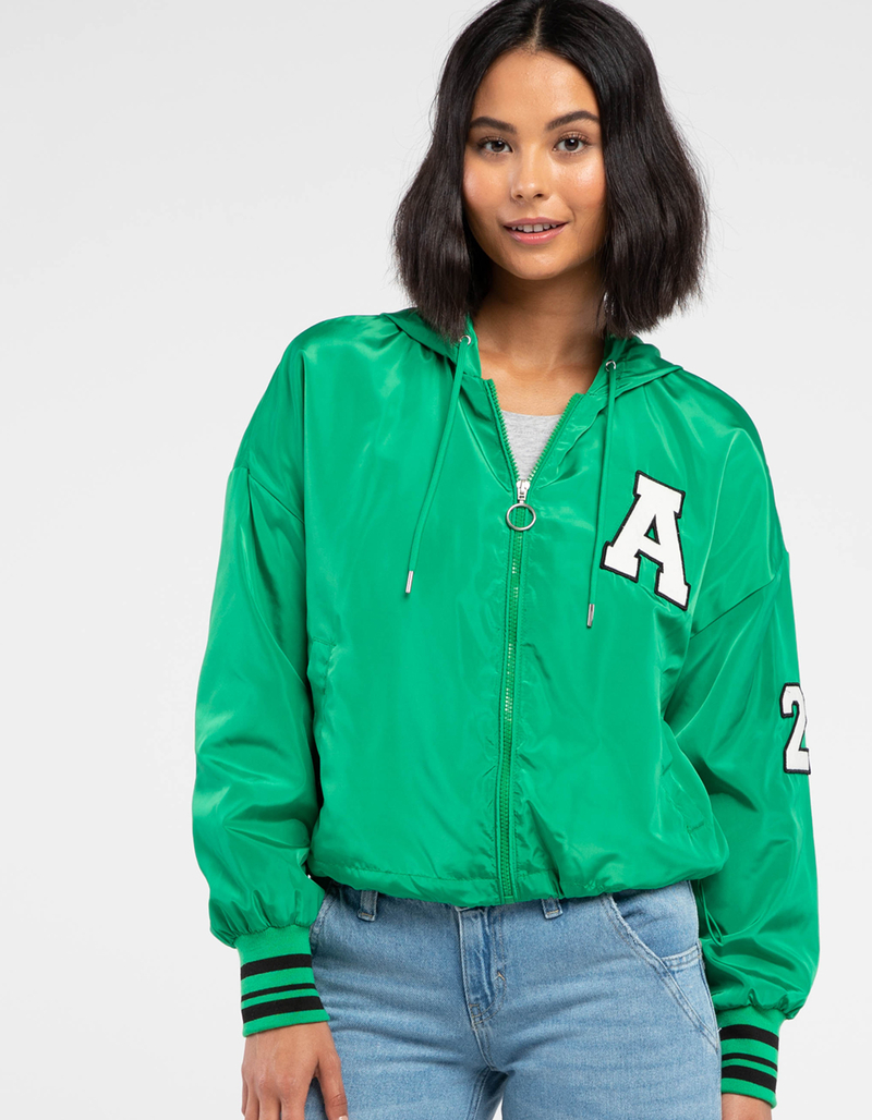 NEW LOOK Womens Nylon Varsity Jacket - GREEN | Tillys