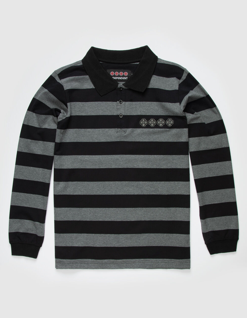 INDEPENDENT Chain Cross Mens Polo Shirt - BLACK/GRAY | Tillys