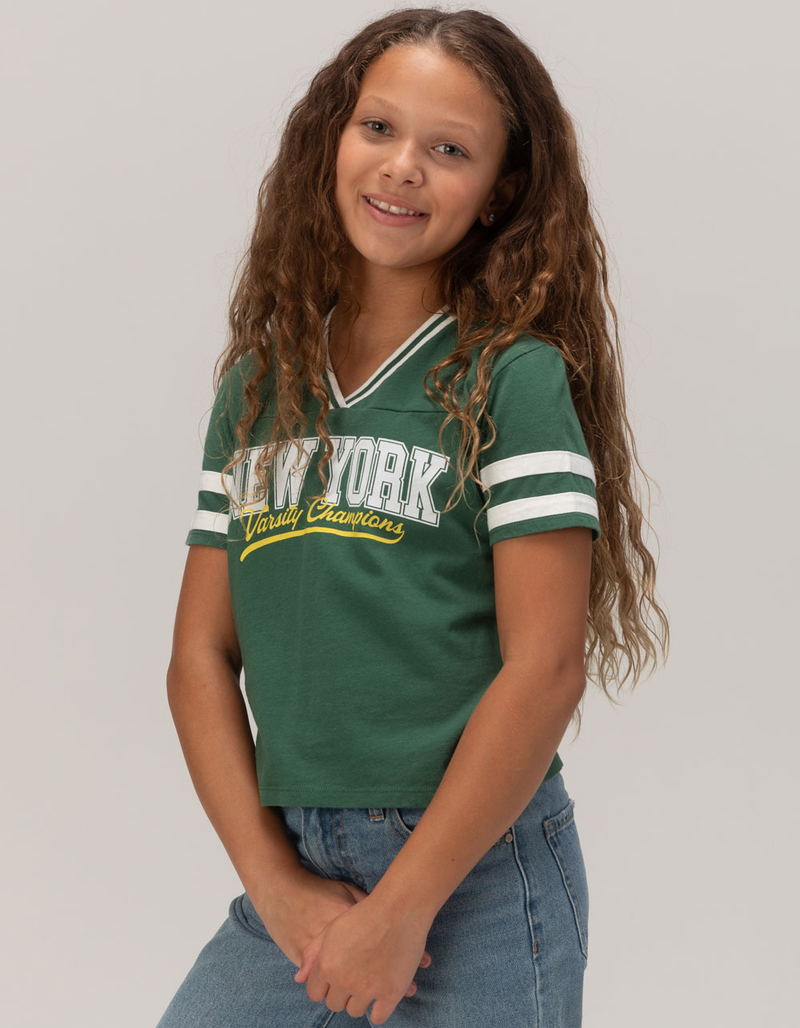 FULL TILT New York Girls Baseball Tee - GREEN COMBO | Tillys