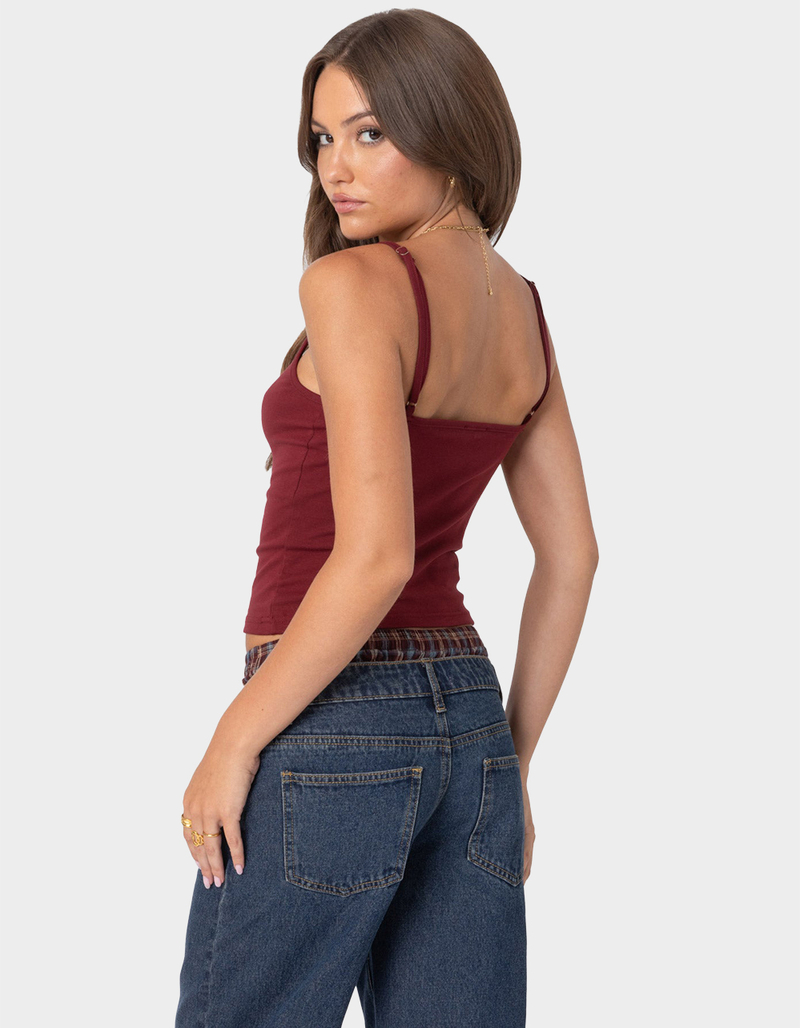 EDIKTED Deanna Tank Top - DK RED | Tillys