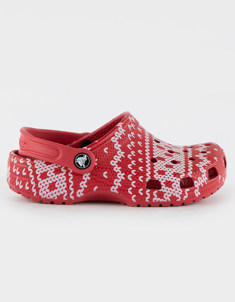 CROCS Classic Holiday Sweater Girls Clogs - RED COMBO | Tillys