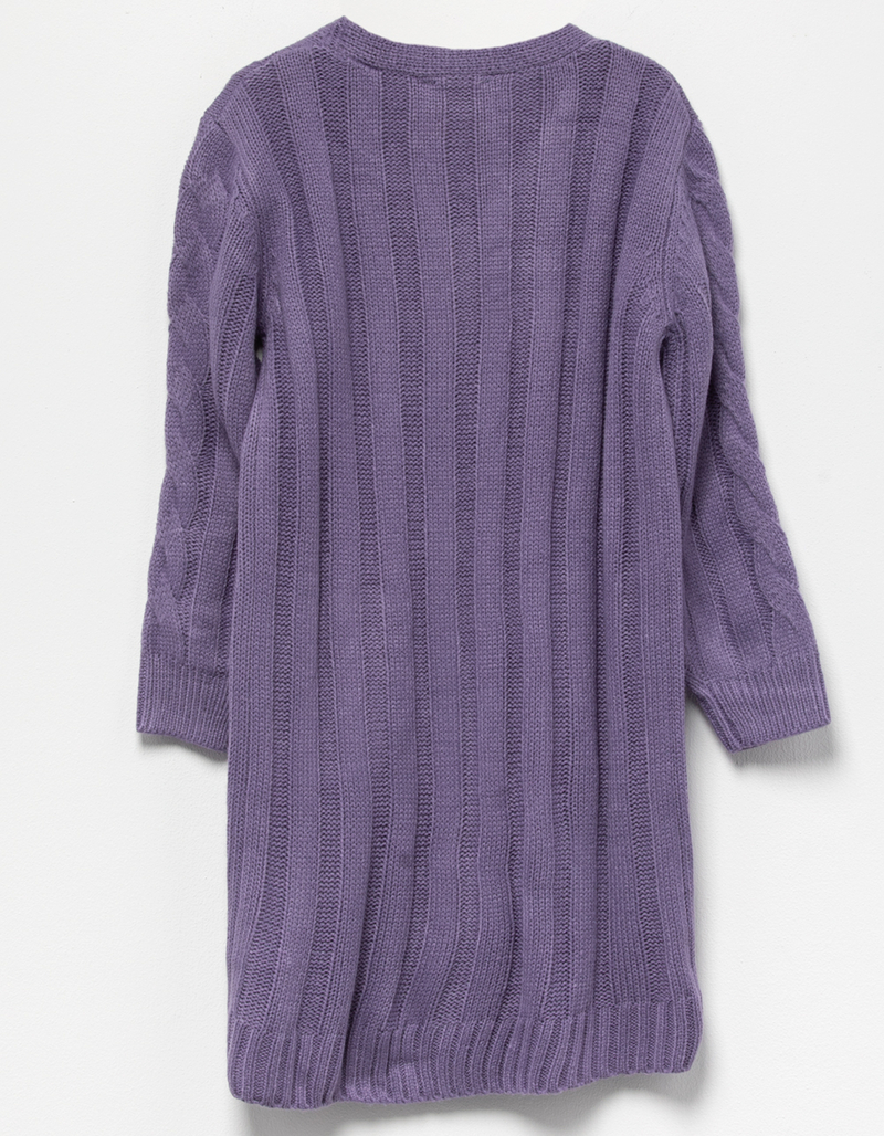 HAYDEN Girls Cable Oversized Cardigan - LAVENDAR | Tillys