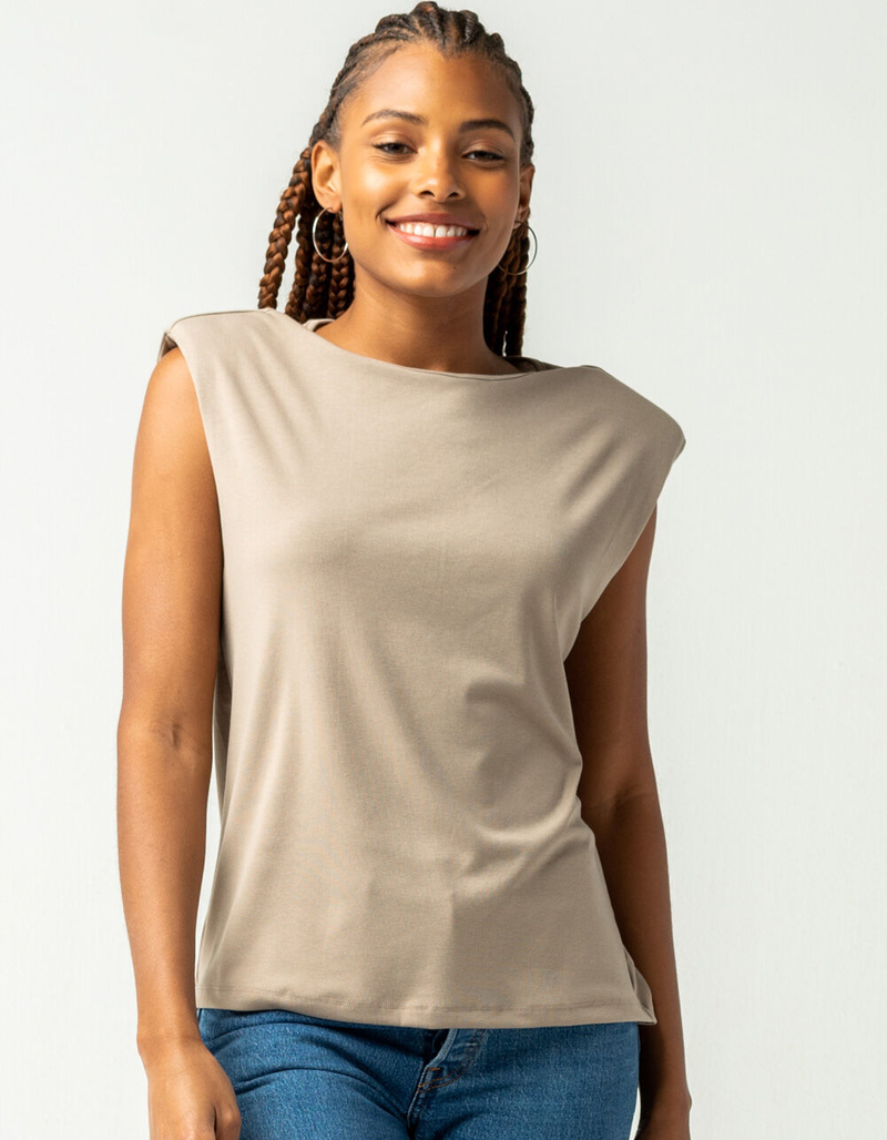 4TH & RECKLESS Devon Shoulder Pad Womens Tee - NUDE - XS | Tillys