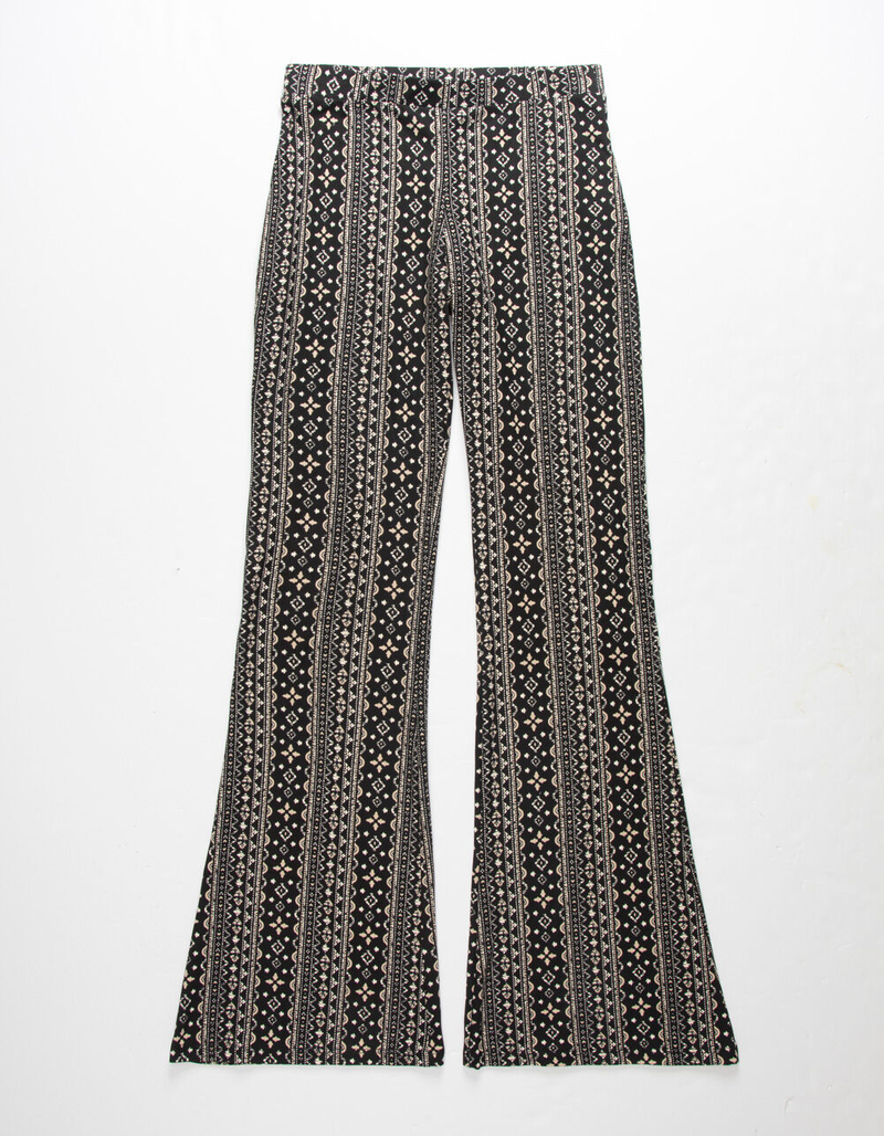 WHITE FAWN Printed Girls Flare Pants - BLK/WHT - XS | Tillys