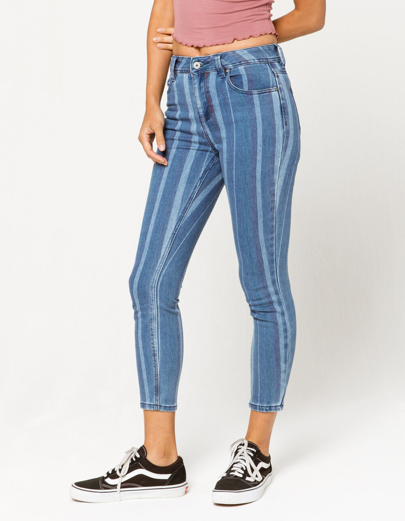 SKY AND SPARROW Color Stripe Womens Skinny Jeans - STRIPE - 0 | Tillys