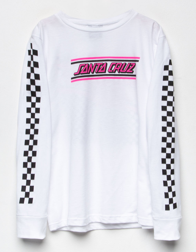 SANTA CRUZ Check Stripe Hue Girls Tee - WHITE | Tillys