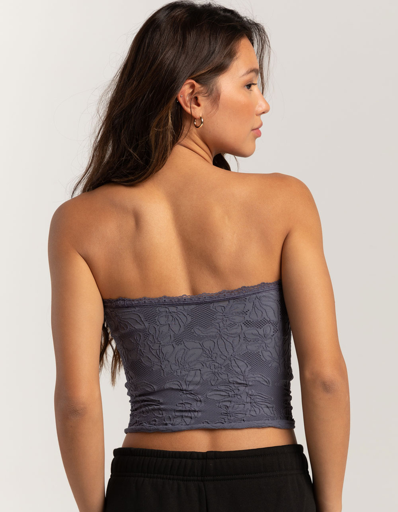 FULL TILT Seamless Lace Trim Textured Womens Tube Top - DUSK | Tillys
