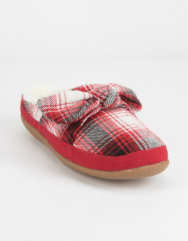 TOMS Plaid Bow Red Womens Mule Slippers - RED | Tillys