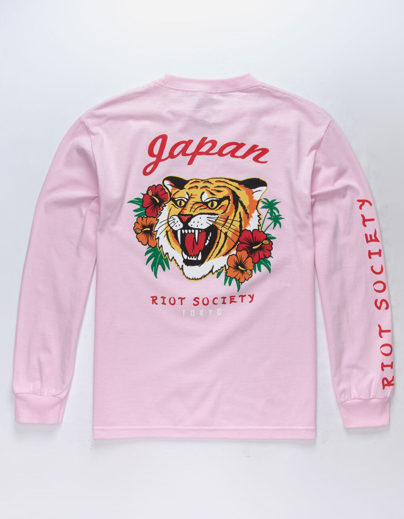 RIOT SOCIETY Tiger Aloha Pink Mens T-Shirt - PINK - M | Tillys