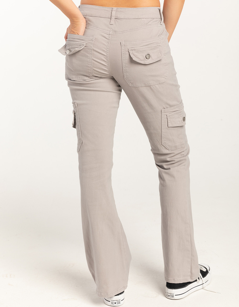 RSQ Womens Low Rise Cargo Flare Pants - LIGHT GRAY | Tillys