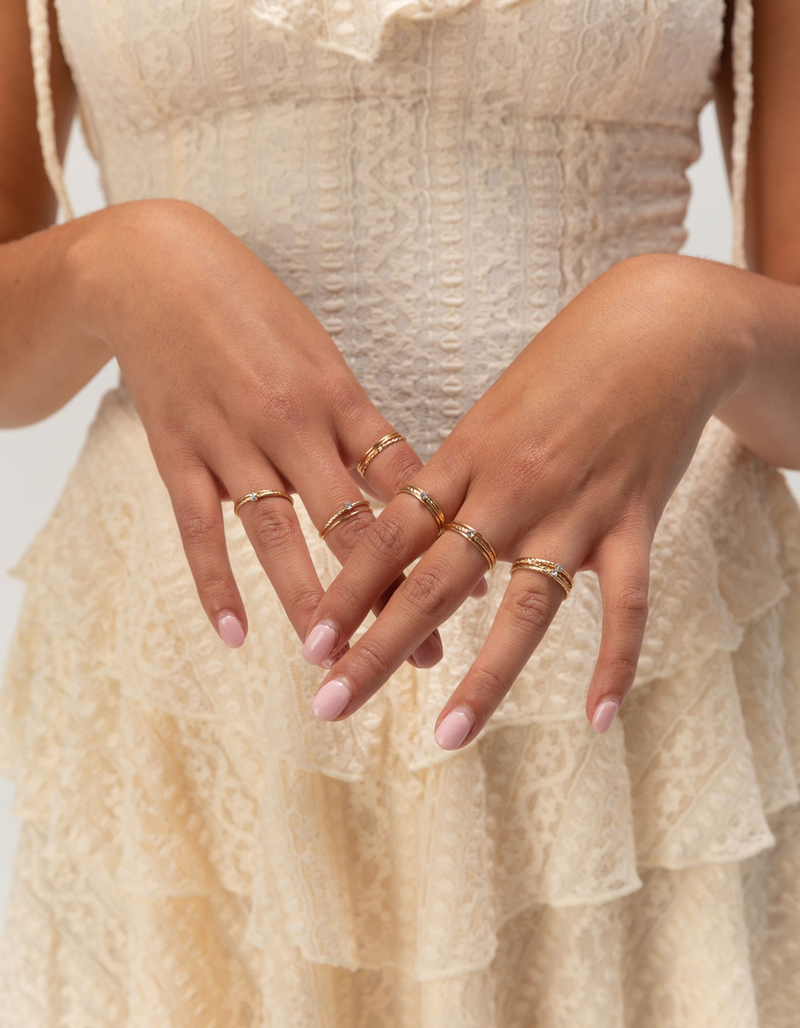 FULL TILT 16 Piece Dainty Ring Set - GOLD | Tillys