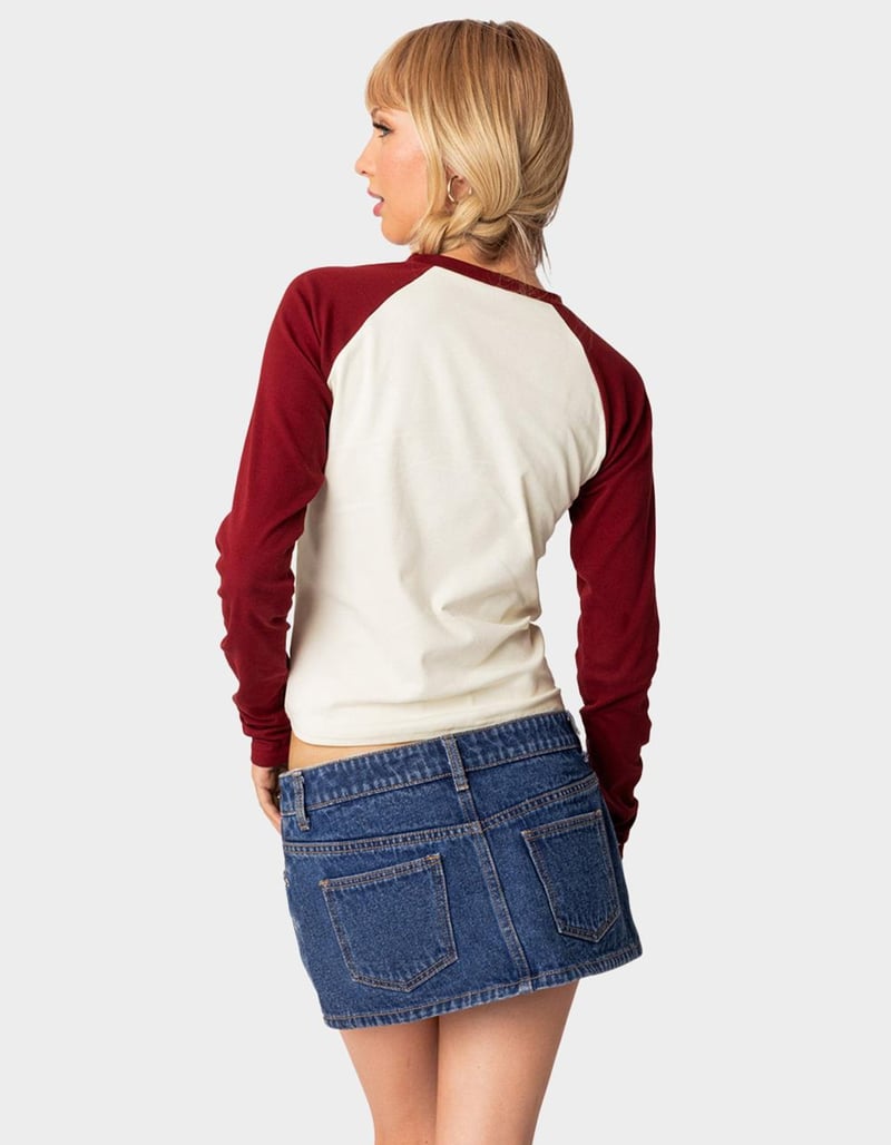 EDIKTED Feeling 20 Long Sleeve Tee - DK RED | Tillys