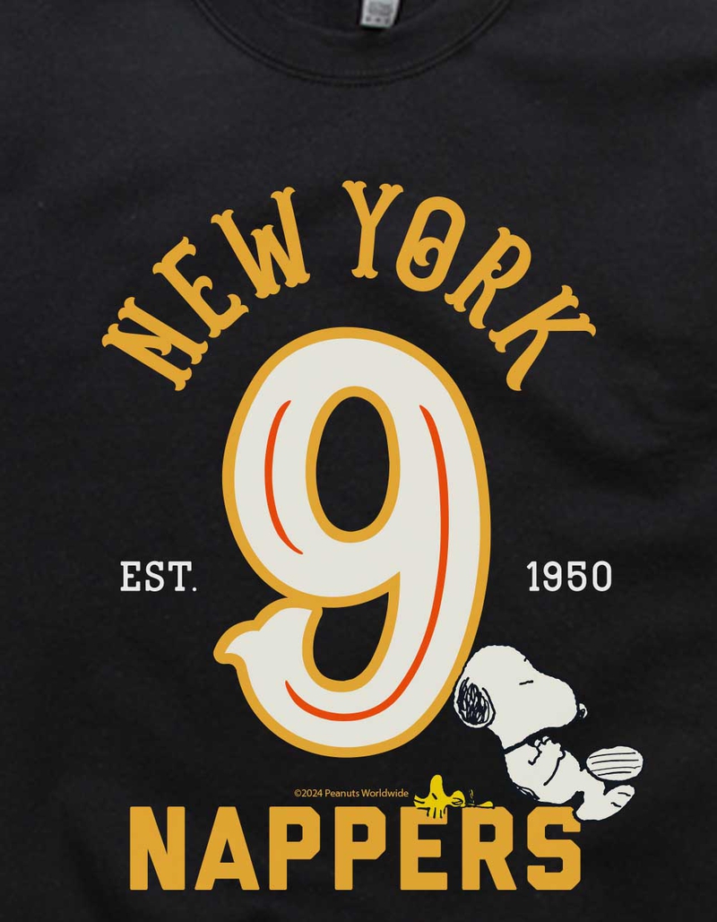 PEANUTS New York Nappers Unisex Crewneck Sweatshirt - BLACK - XXL | Tillys