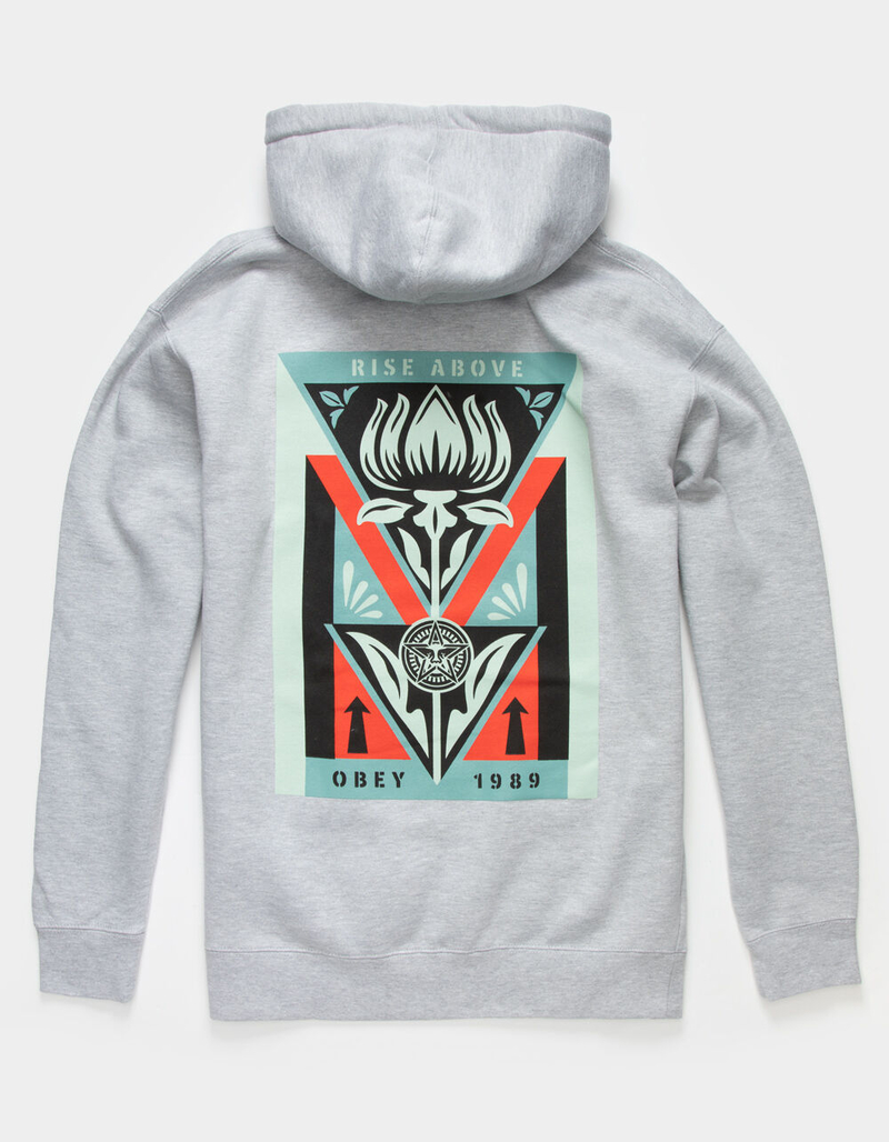 OBEY Rise Above Mens Hoodie - HEATHER GRAY | Tillys