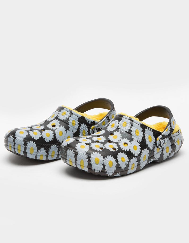 CROCS Classic Lined Daisy Womens Clog - BLACK COMBO | Tillys