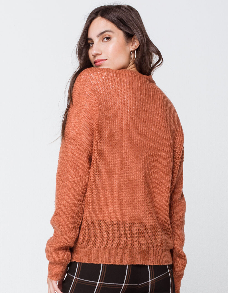 Full Tilt Essential Rust Womens Cardigan Rust Xs Tillys