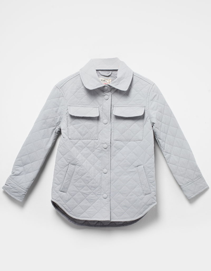 KELLY Girls Quilted Shacket - LIGHT GRAY | Tillys