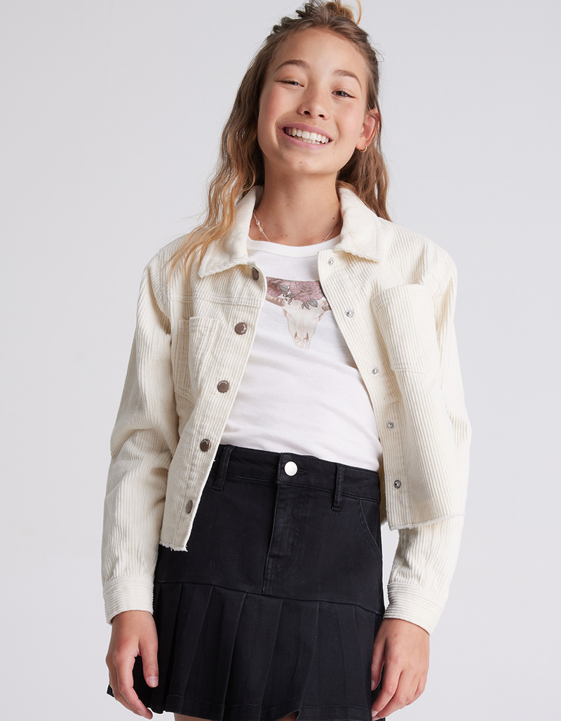 RSQ Girls Corduroy Crop Jacket - CREAM | Tillys