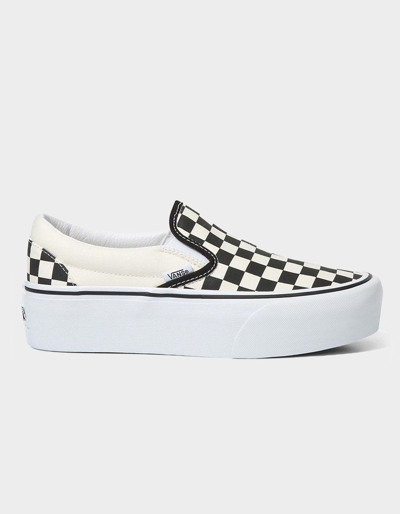 VANS Checkerboard Slip-On Stackform Womens Shoes - BLK/WHT | Tillys