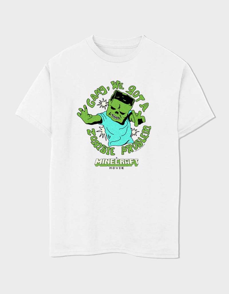 A MINECRAFT MOVIE Zombie Problem Unisex Kids Tee - WHITE - M | Tillys