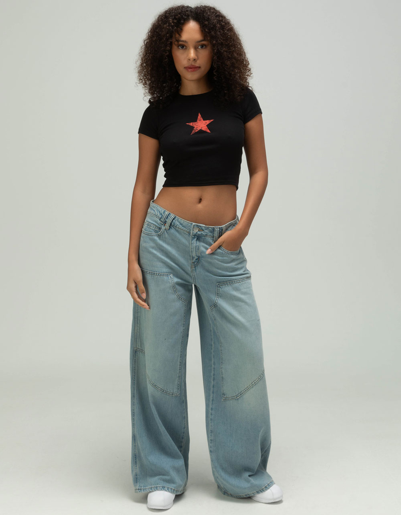 RSQ Womens Star Baby Tee - BLACK | Tillys
